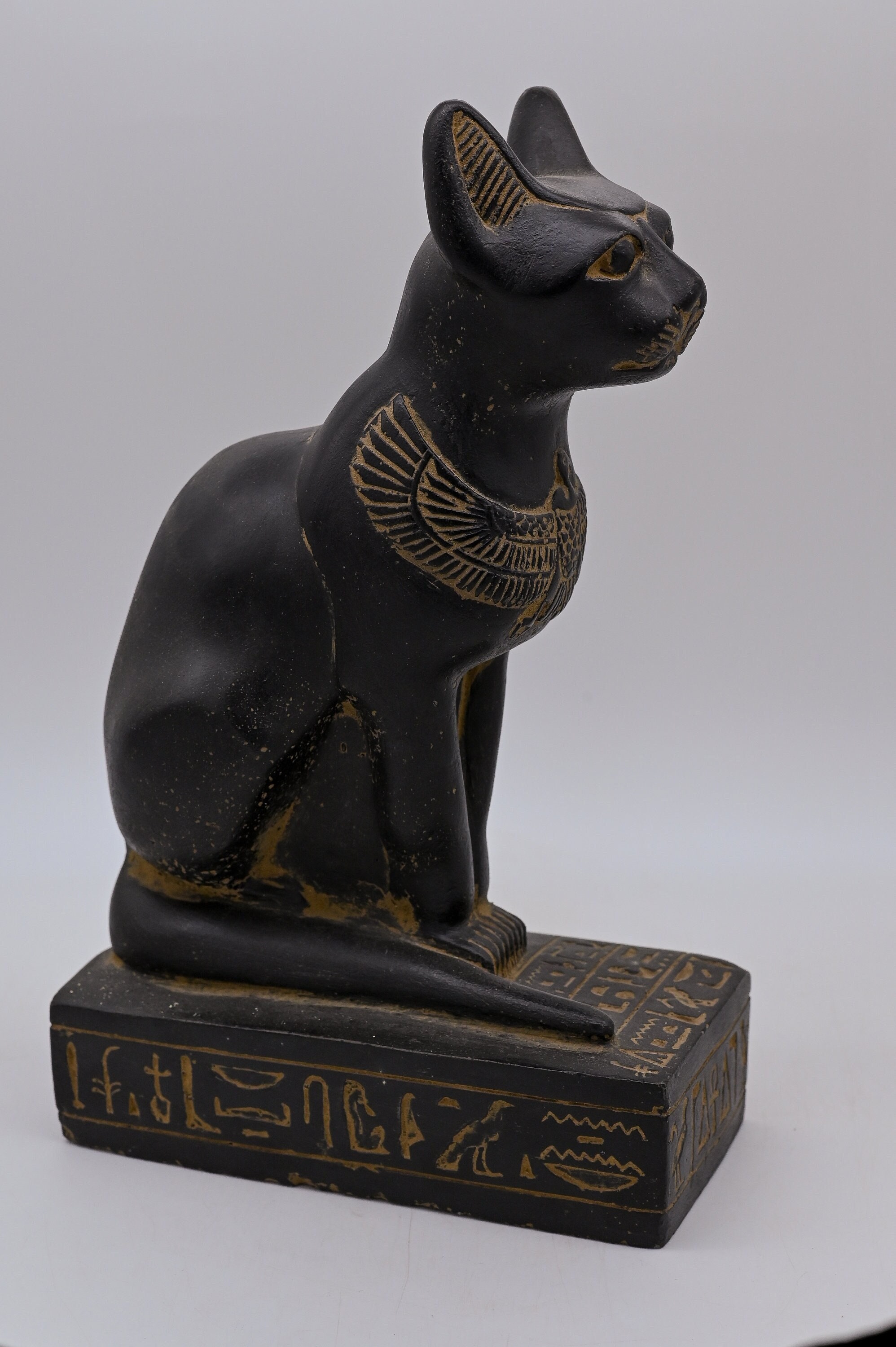 Egyptian Goddess Bastet Cat Statue Large Heavy Stone Made in - Etsy