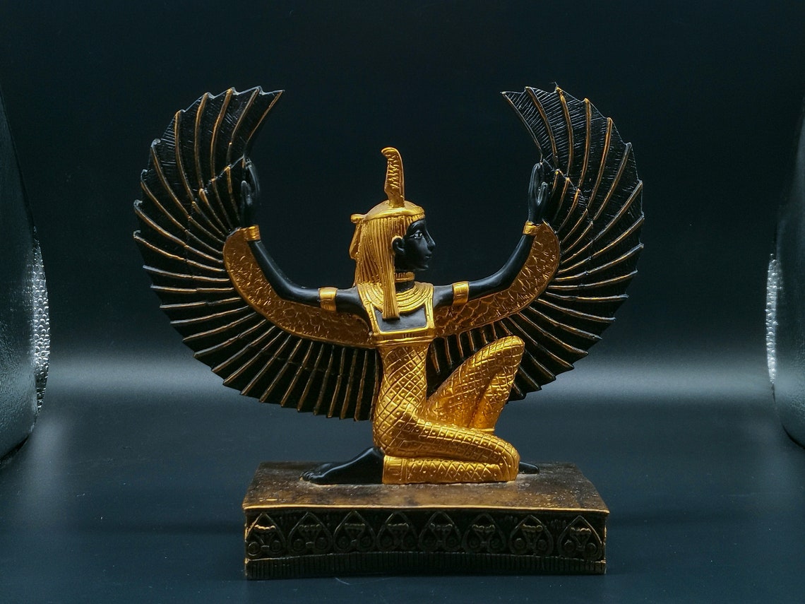 Egyptian Goddess maat Open Wings large Statue 2 size made in | Etsy