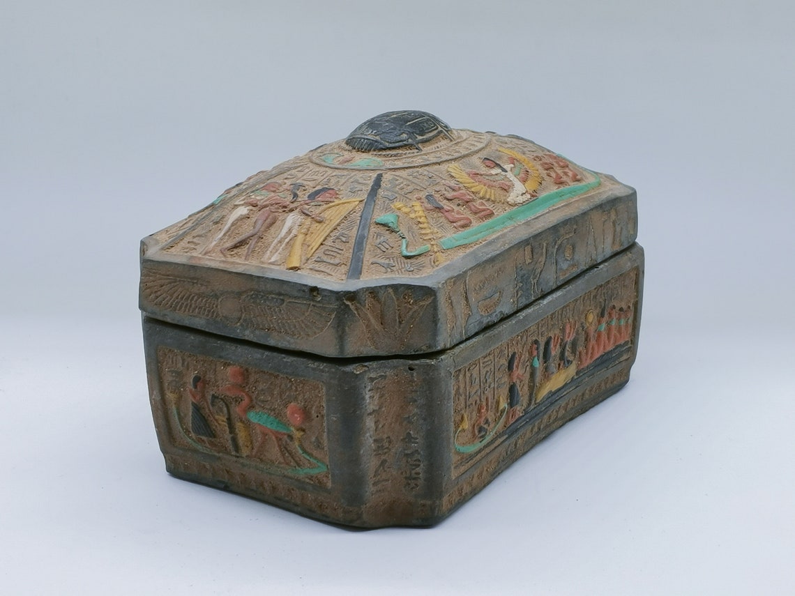 Unique Egyptian Art Box Decorated Pharaonic Inscriptions Maat | Etsy