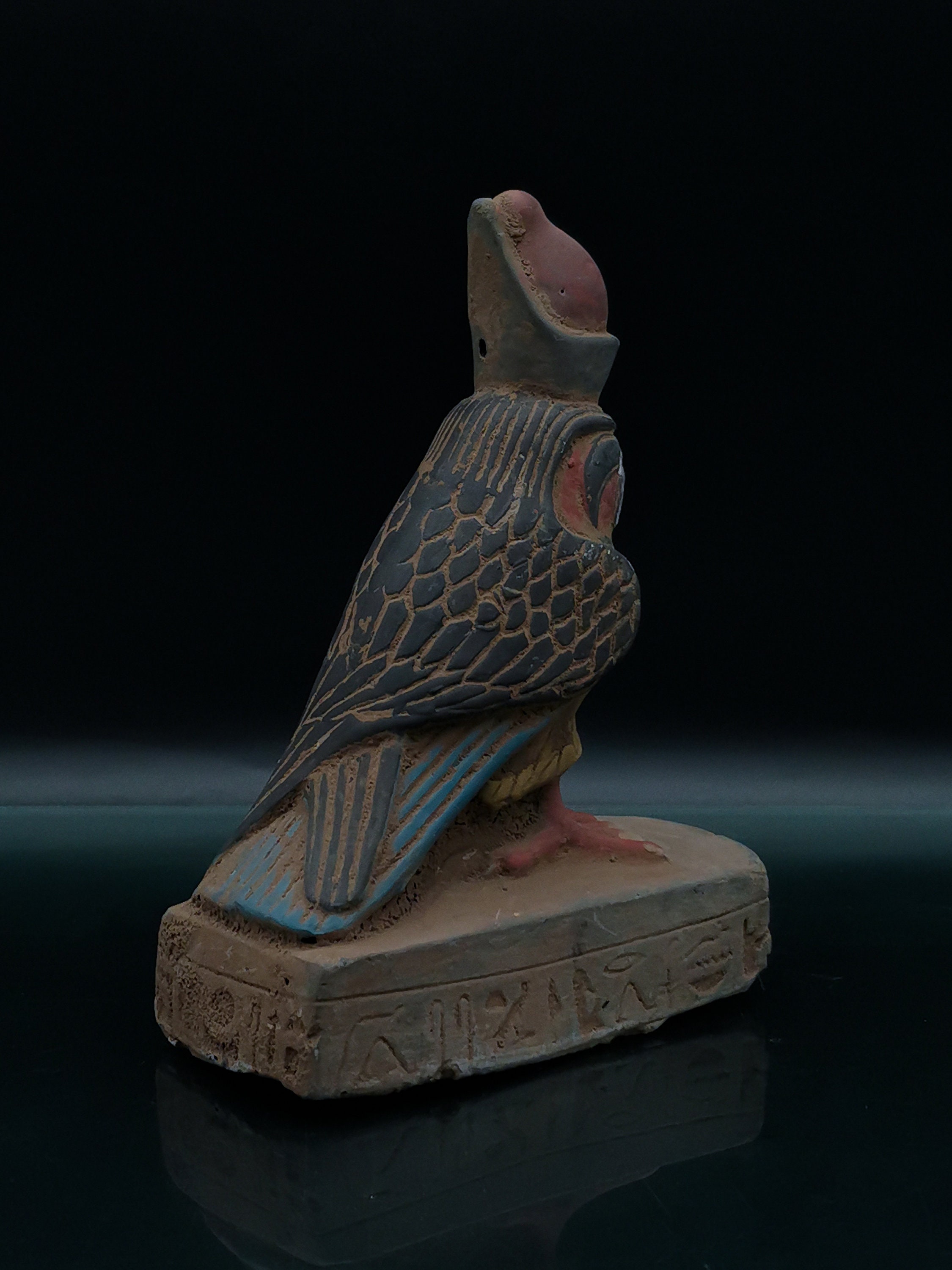 Egyptian art statue God Horus Falcon Bird sculpture stone made | Etsy