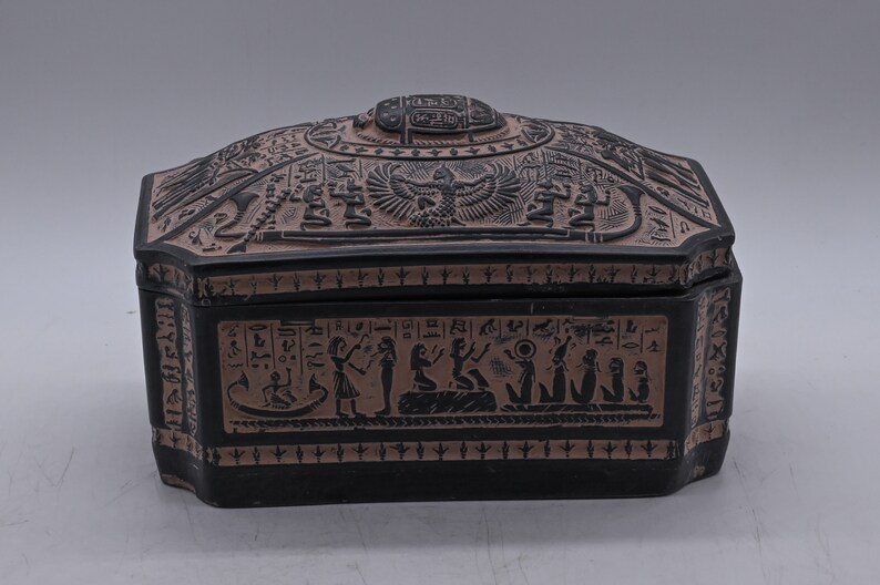 Unique Egyptian Art Box Heavy Decorative Include Sphinx - Etsy