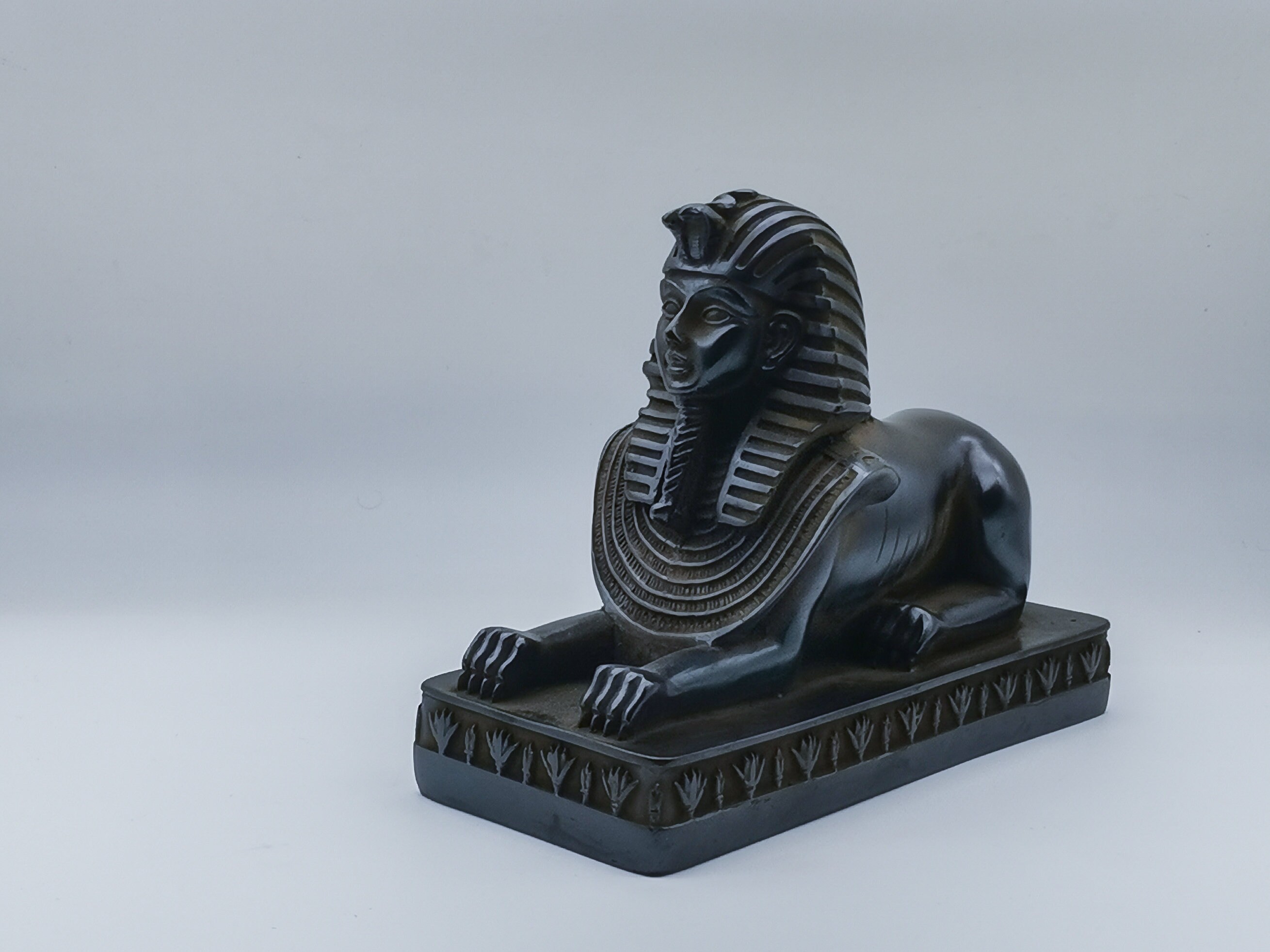 Unique Egyptian Sphinx Statue 3 Size Heavy Black Solid Stone Made in ...
