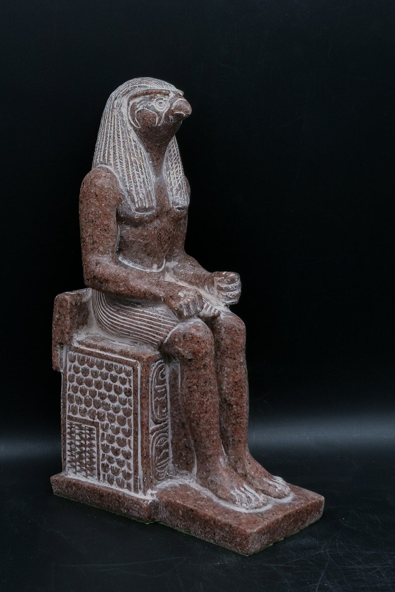 Unique Statue Falcon Headed God Horus Seated Sculpture Granite - Etsy