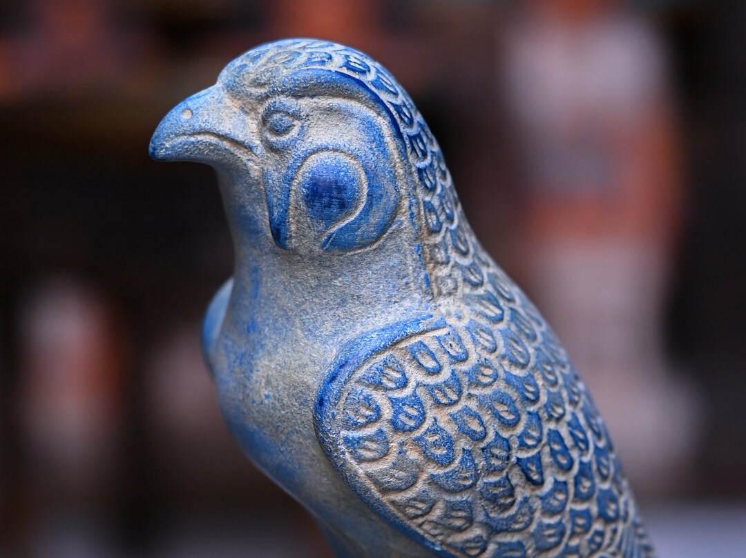 Unique Statue Horus as Falcon Bird Headed God of Sky Figurine Stone ...