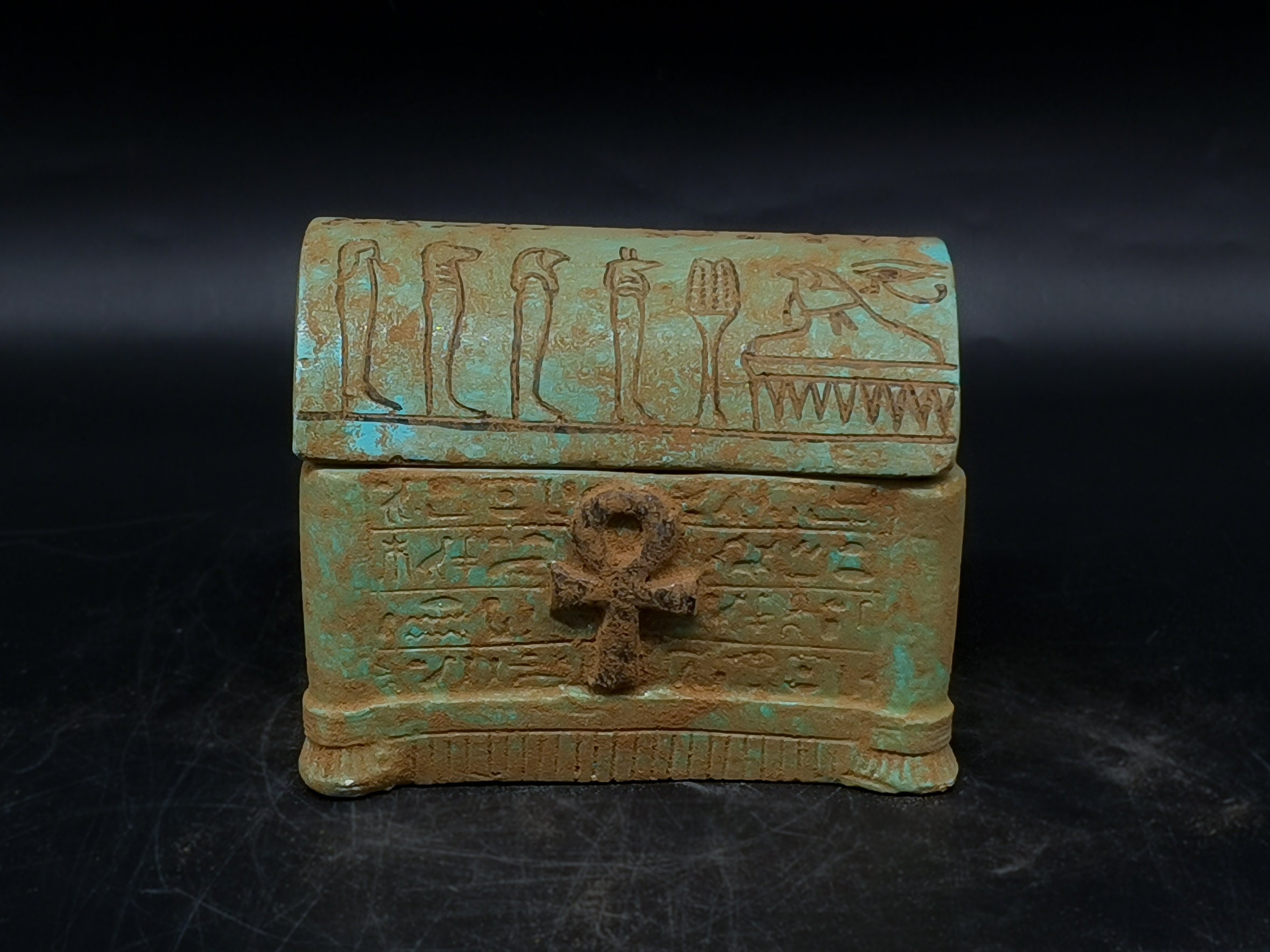 Unique Egyptian art Box decorated pharaonic inscription Heavy | Etsy
