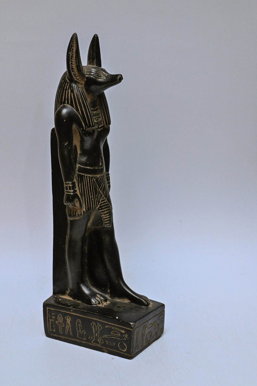 Statue of Ancient Egyptian God Anubis Black Stone Made in - Etsy