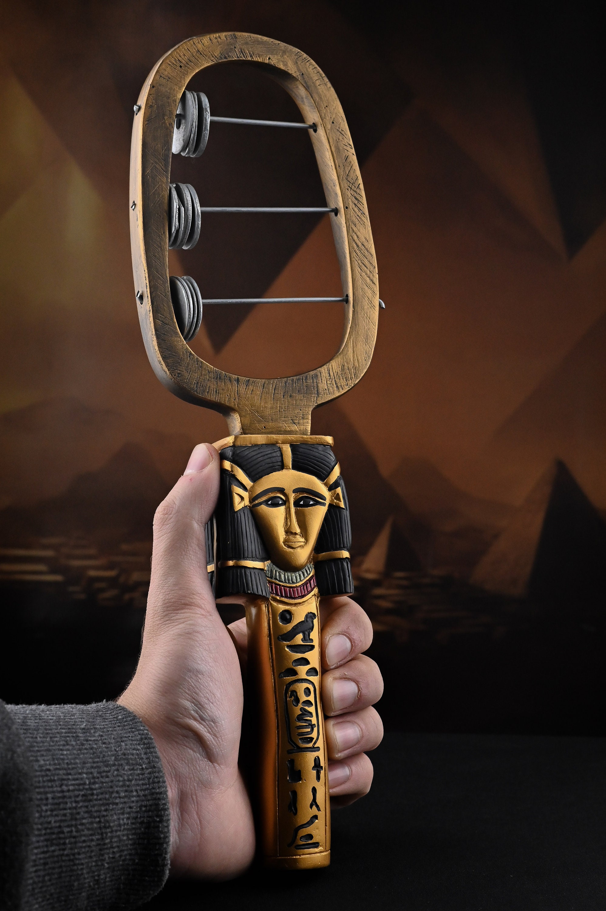 Egyptian Handmade Hathor Sistrum musical Instrument Replica - Etsy