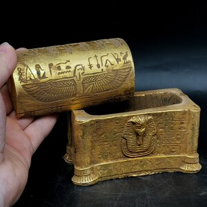 Unique Egyptian art Box decorated pharaonic inscription Heavy | Etsy