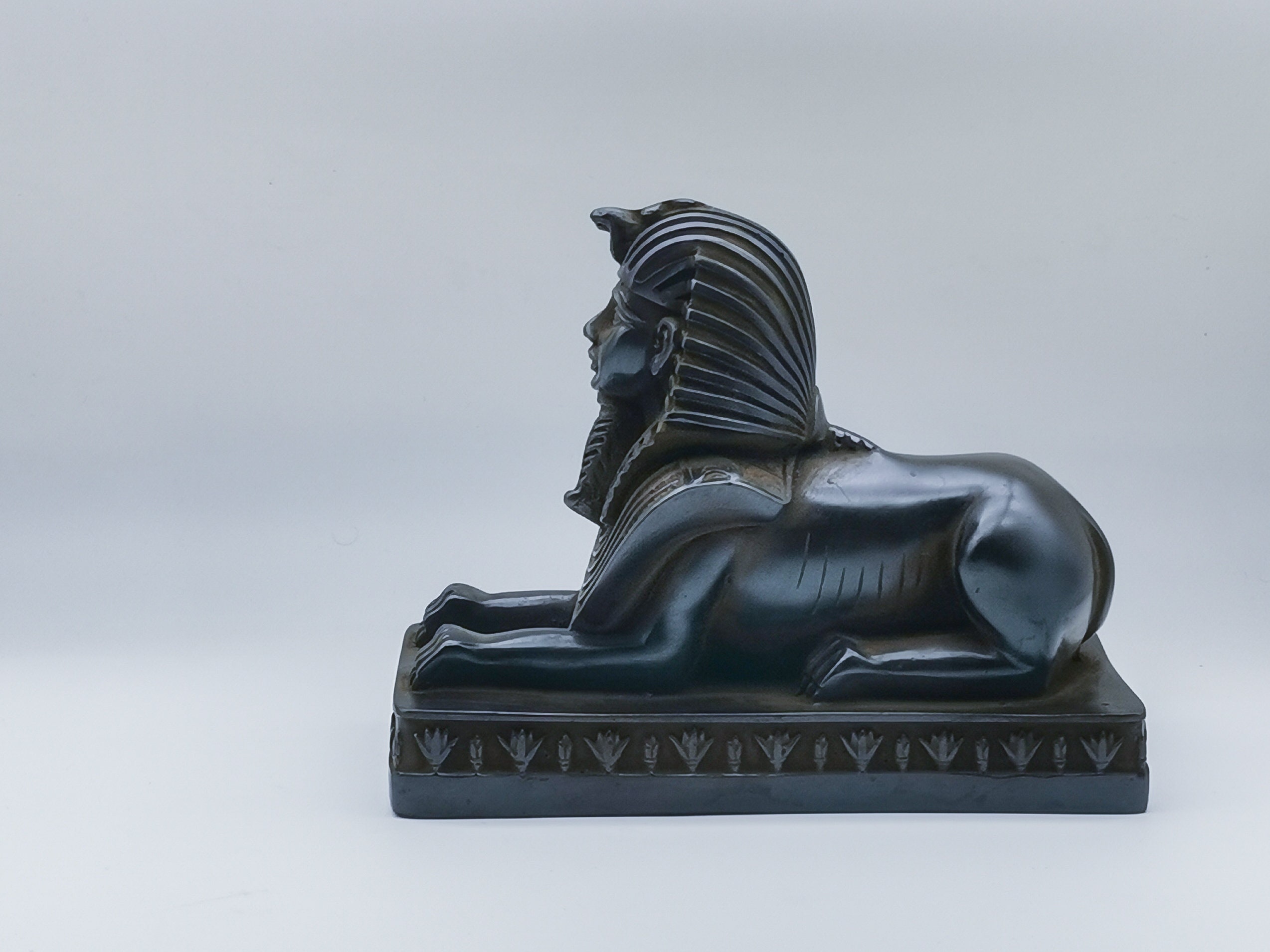 Unique Egyptian Sphinx Statue 3 Size Heavy Black Solid Stone Made in ...