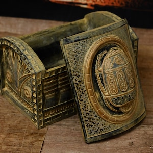 Egyptian Box Made of Natural Stone, Carved on Top With a Large Egyptian ...