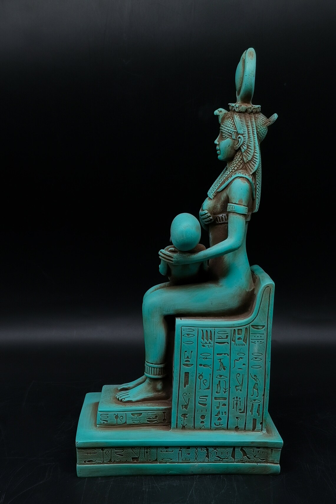 Unique statue of goddess isis breastfeeding Baby Horus large | Etsy