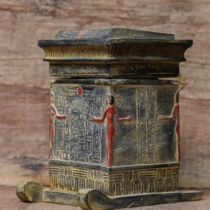 Unique Canopic Box Jars 4 Art Pharaonic Carved Inscriptions Made in ...