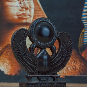 EGYPTIAN Art Winged SCARAB BEETLE Khepri Medium Black Made in - Etsy