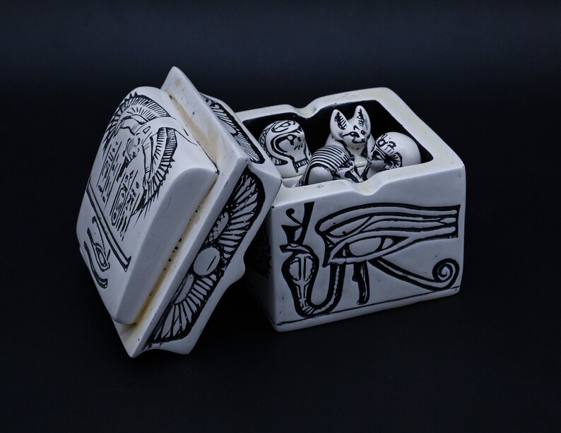 Canopic Box Jars 4 Art Pharaonic Carved Inscriptions Stone - Etsy