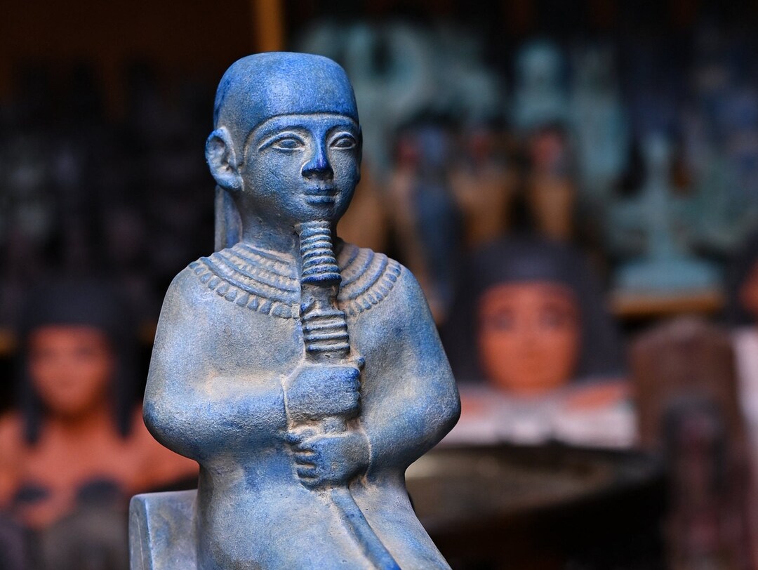 Egyptian Ptah/ptah-hotep God Made From the Unique Beautiful Strong Blue ...