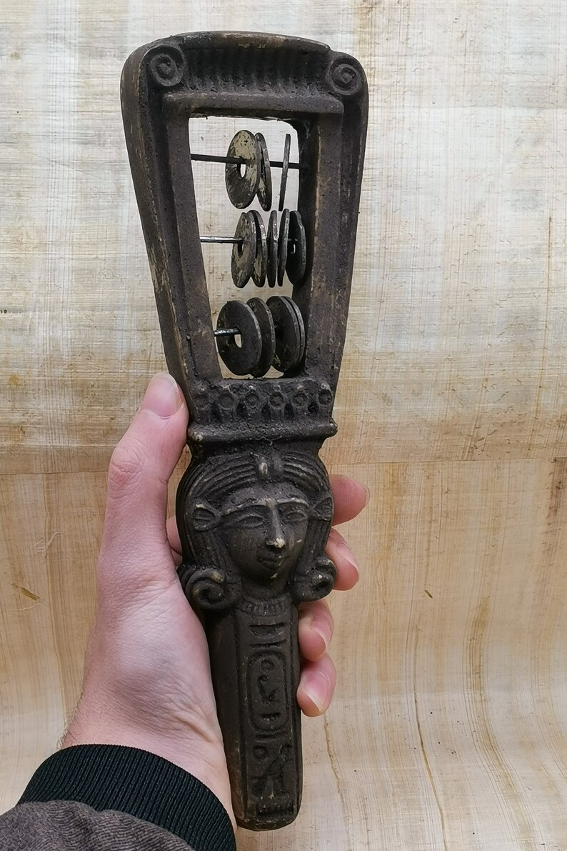 Egyptian Handmade Hathor Sistrum musical Instrument Replica | Etsy