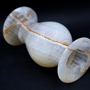 Unique Vase Jar Alabaster Natural Heavy Stone Tealight and Votive Glow ...