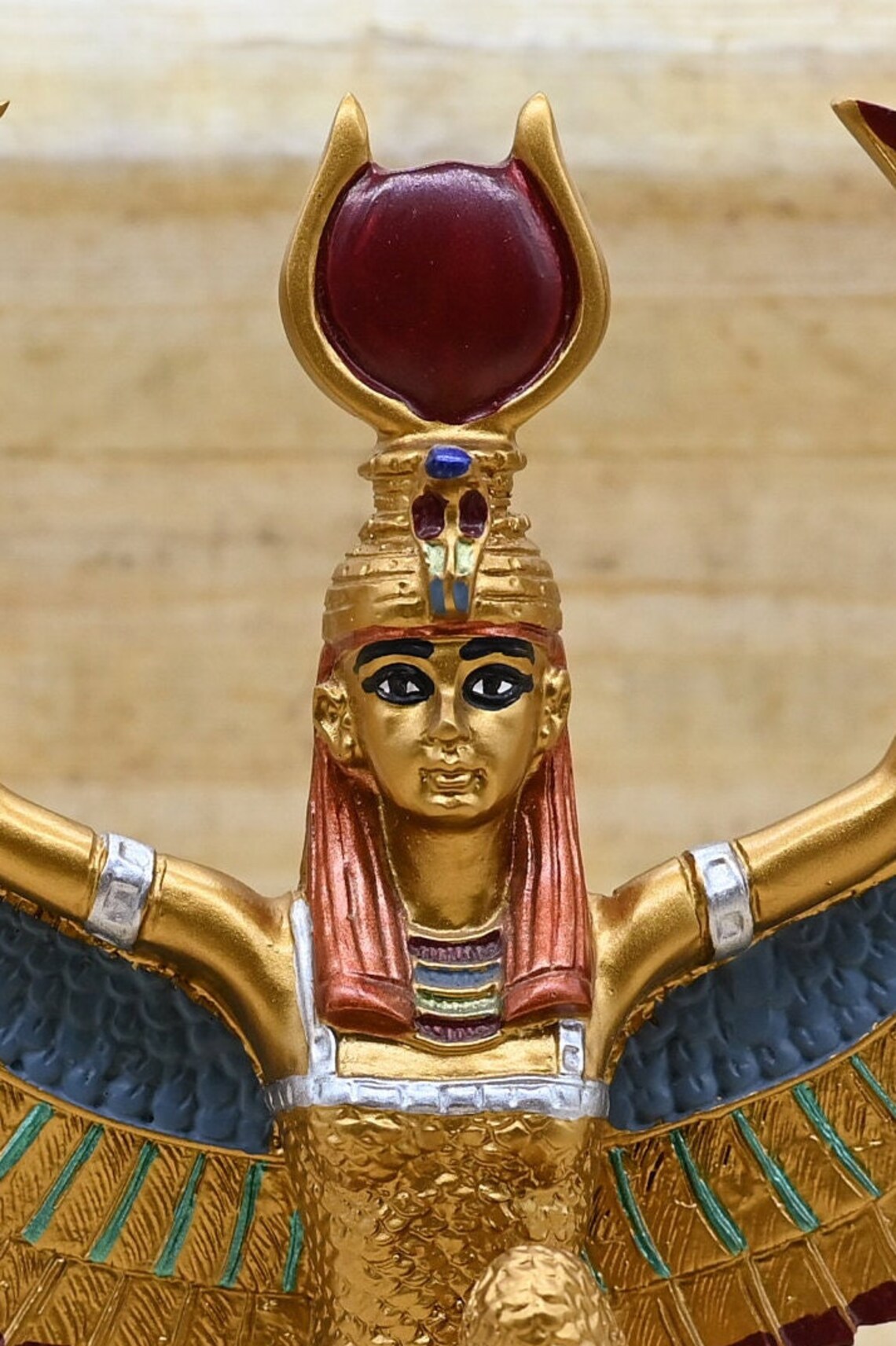 Isis Wings Goddess Figurine Hand Painted Egyptian Art Made in - Etsy