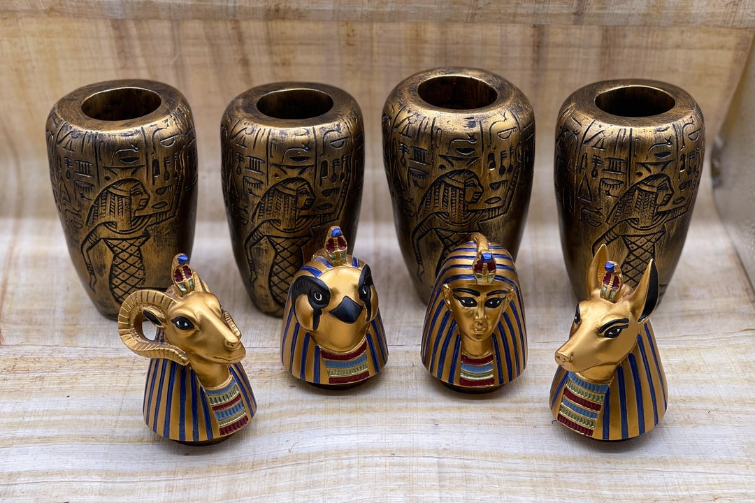 Organs Jars (canopic Jars )the Four Organs Jars Made From Egyptian Real ...
