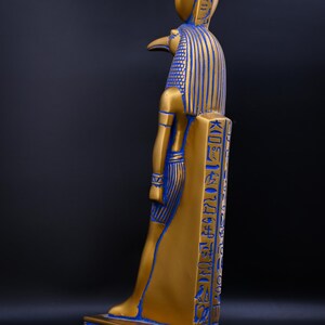 Statue Thoth God of Knowledge and Wisdom Large Painted Blue Gold ...