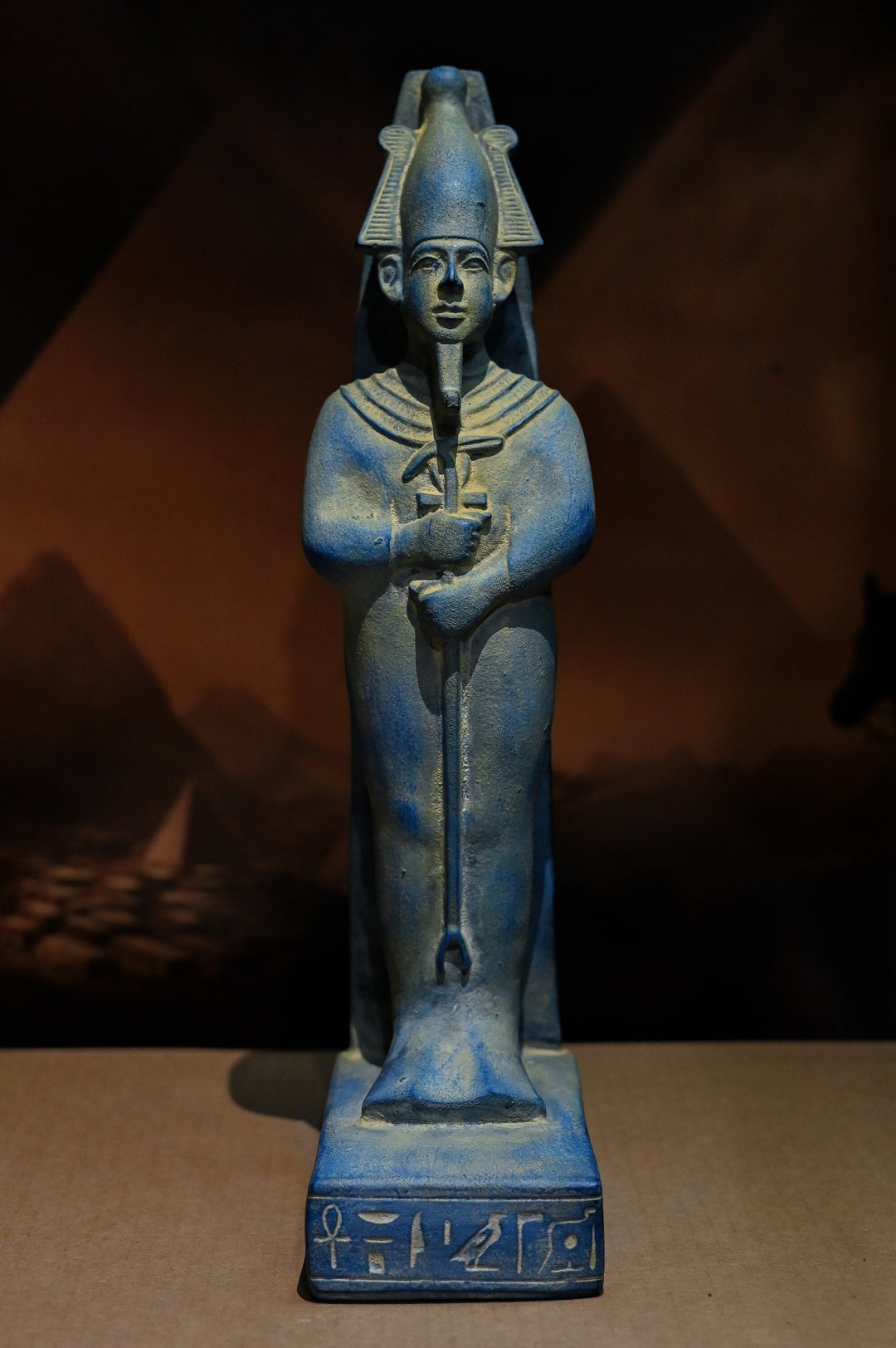 Unique Statue Osiris Large Stela Relief Heavy Black Pharaonic Sculpture ...