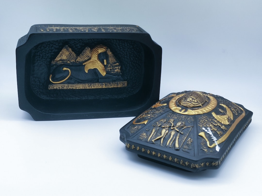 Egyptian Decor Box: Sphinx & Pharaonic Inscriptions, Made in Egypt - Etsy