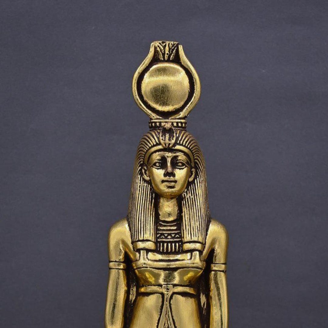 Statue Egyptian Goddess Isis Gold Leaf Heavy Stone Made in Egypt - Etsy