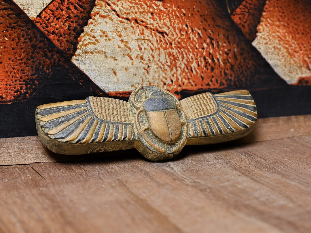 Unique EGYPTIAN Art Winged SCARAB BEETLE Khepri Made in Egypt - Etsy