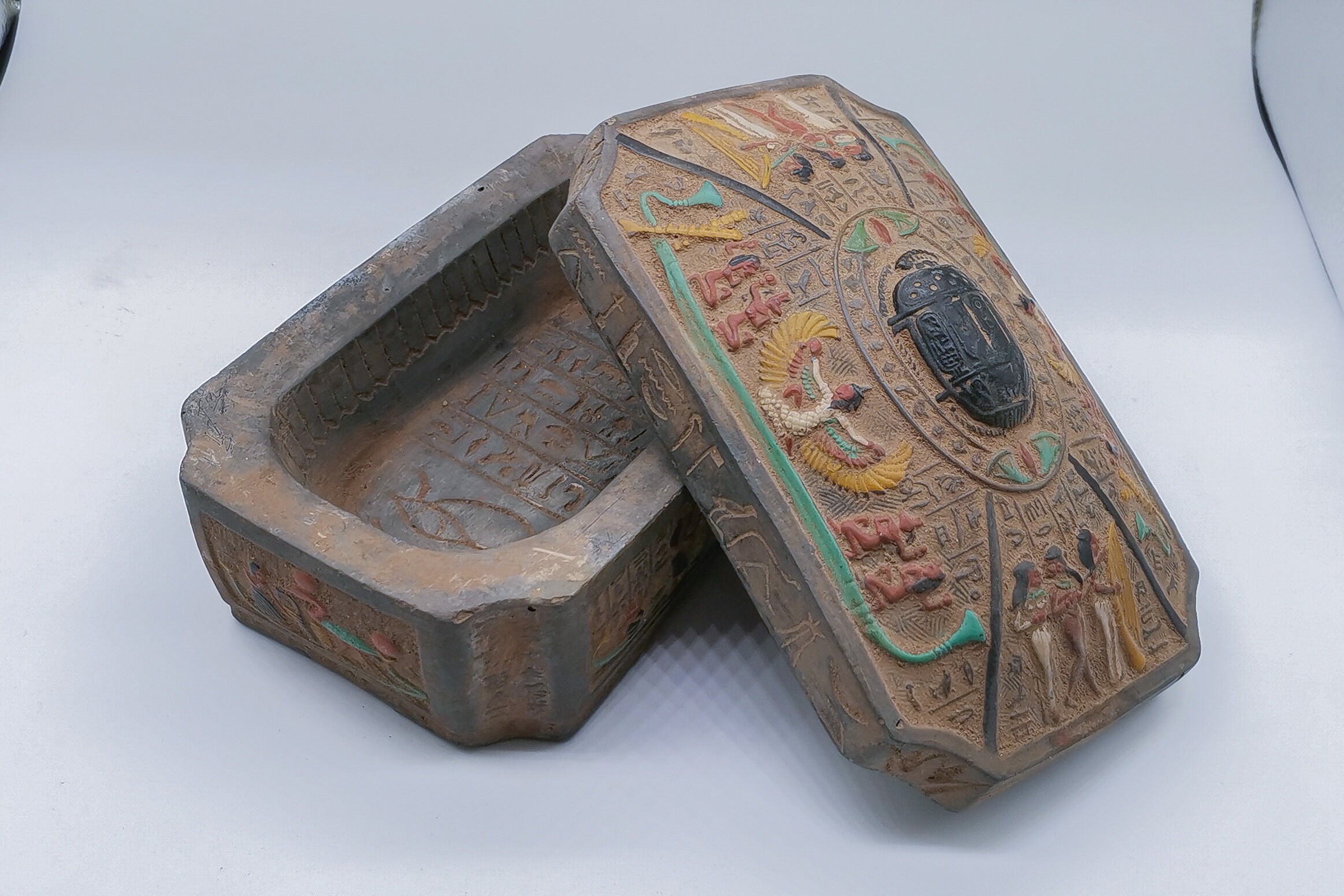 Unique Egyptian art Box decorated pharaonic inscriptions maat | Etsy