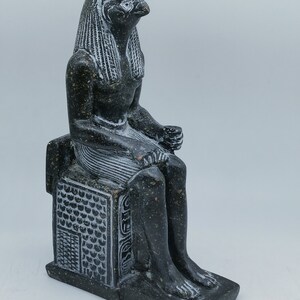 Unique Statue Falcon Headed God Horus Seated Sculpture Granite - Etsy
