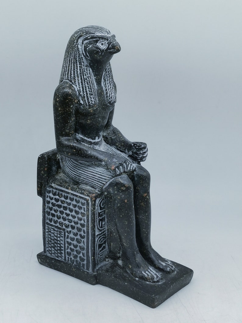 Unique Statue Falcon Headed God Horus Seated Sculpture Granite - Etsy