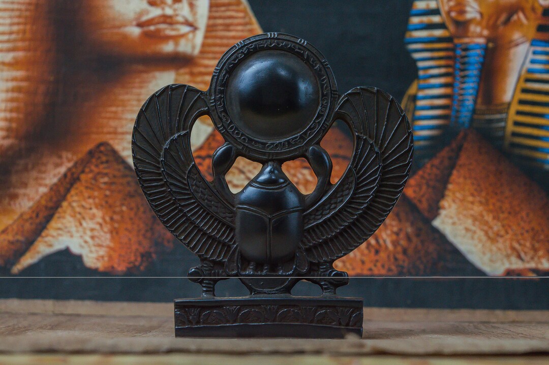 EGYPTIAN Art Winged SCARAB BEETLE Khepri Medium Black Made in Egypt - Etsy
