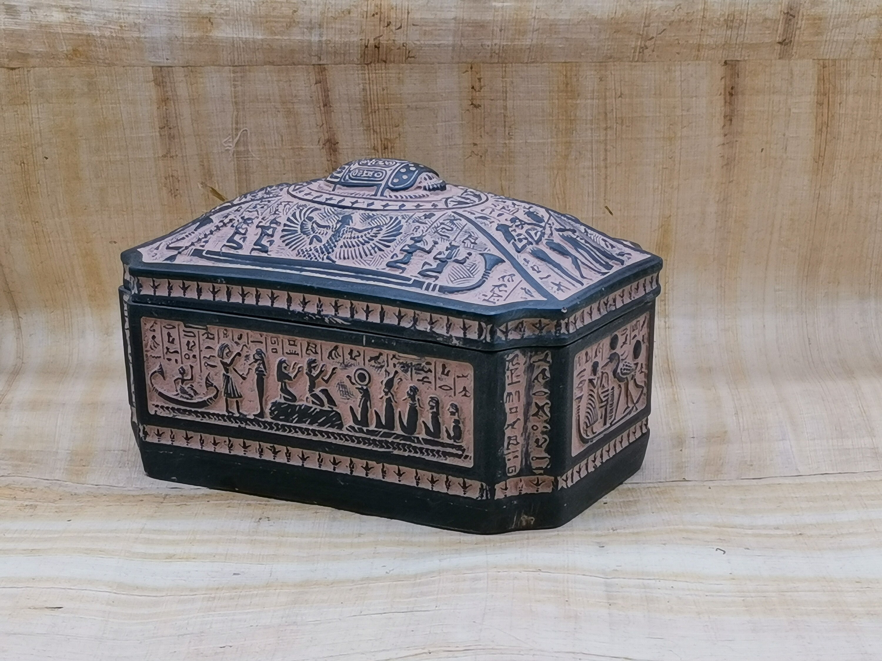 Unique Egyptian Art Box Heavy Decorative Include Sphinx | Etsy