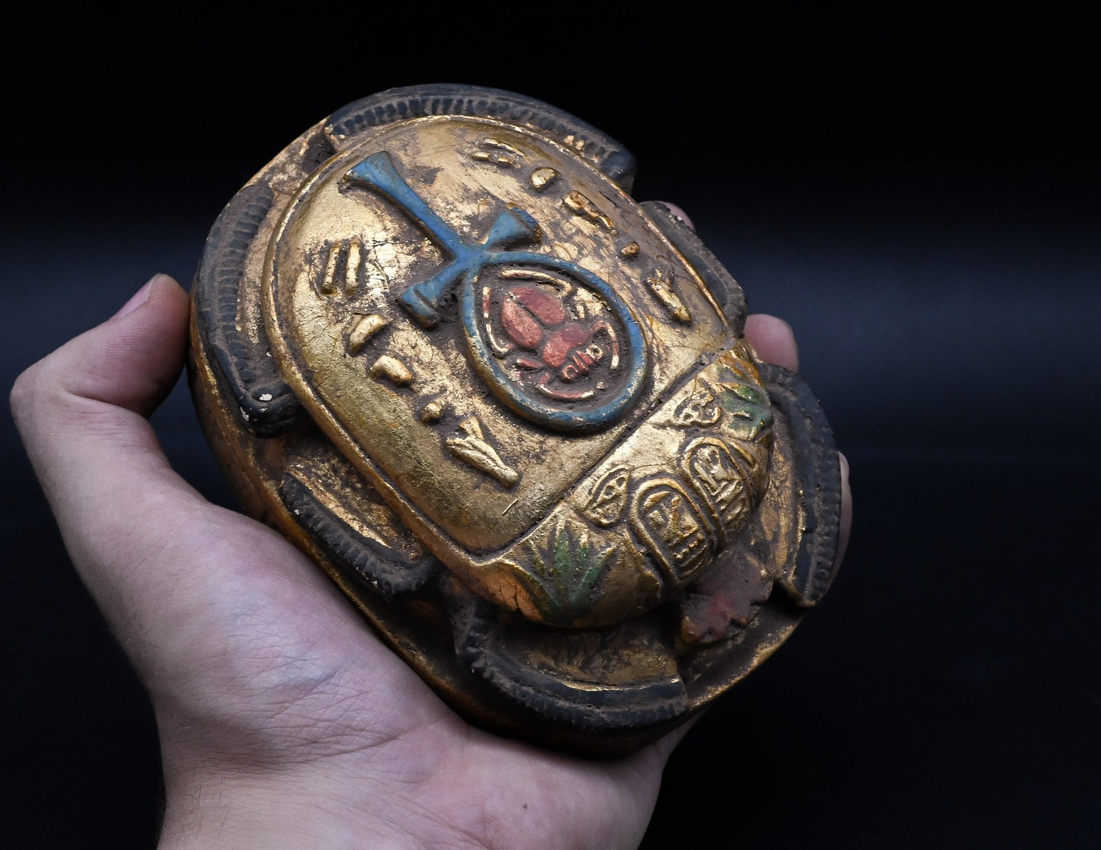 Unique Egyptian Art Scarab Amulet Beetle 2 Color Style Large - Etsy