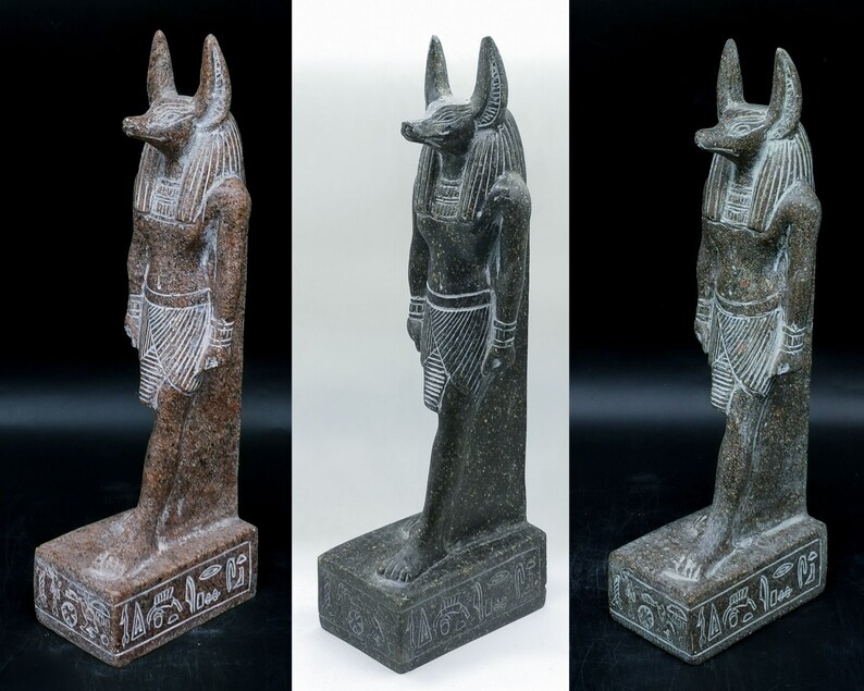 Unique Statue of Egyptian God Anubis large granite heavy stone | Etsy