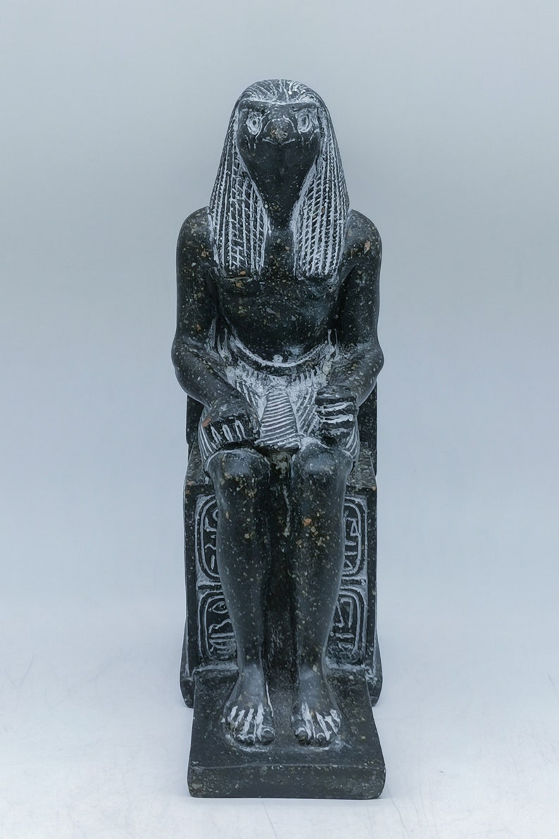 Unique Statue Falcon Headed God Horus Seated Sculpture Granite - Etsy