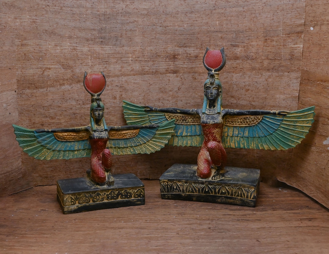 Ancient Egyptian Goddess Winged ISIS, Goddess Isis Statuette, Home ...