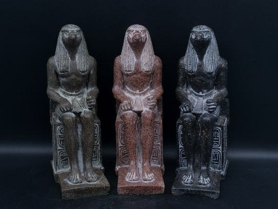 Unique Statue Falcon Headed God Horus Seated Sculpture Granite - Etsy