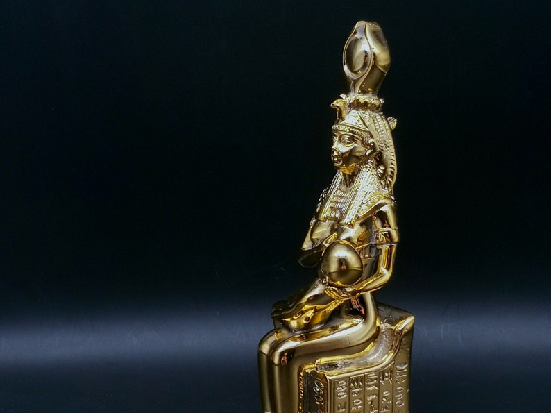 Unique Statue of Goddess Isis Breastfeeding Baby Horus Gold | Etsy