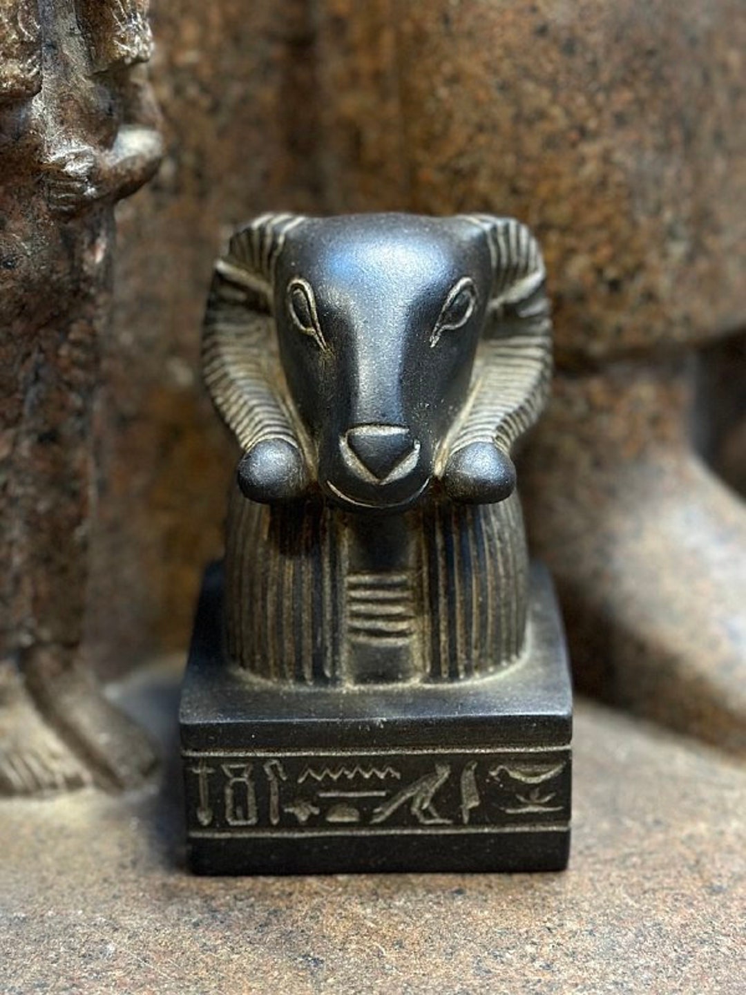 Vintage Statue Ancient Egyptian Ram God of Creation, Egyptian God Khnum ...