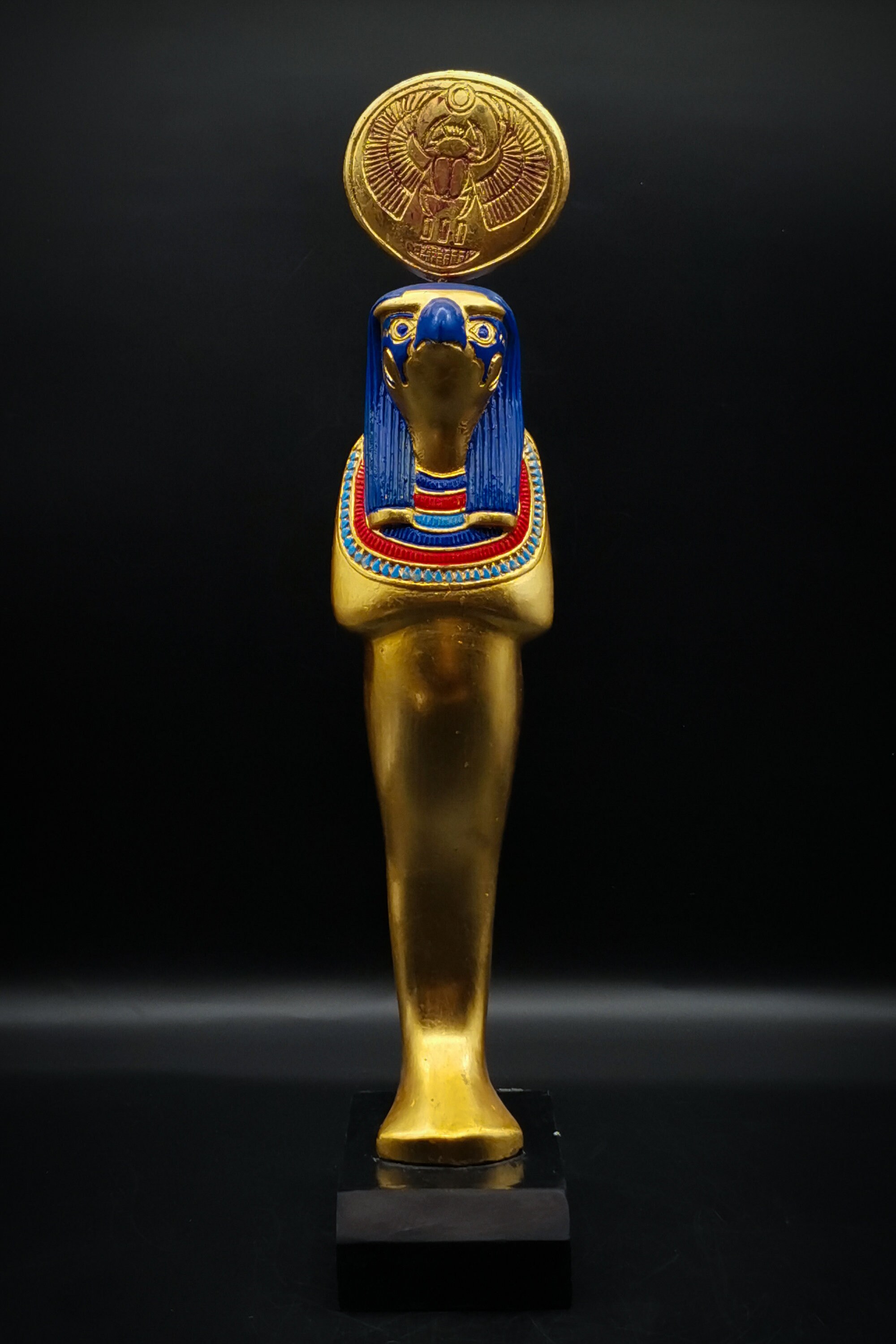 Unique statue of Egyptian God Horus gold leaf large Made in | Etsy