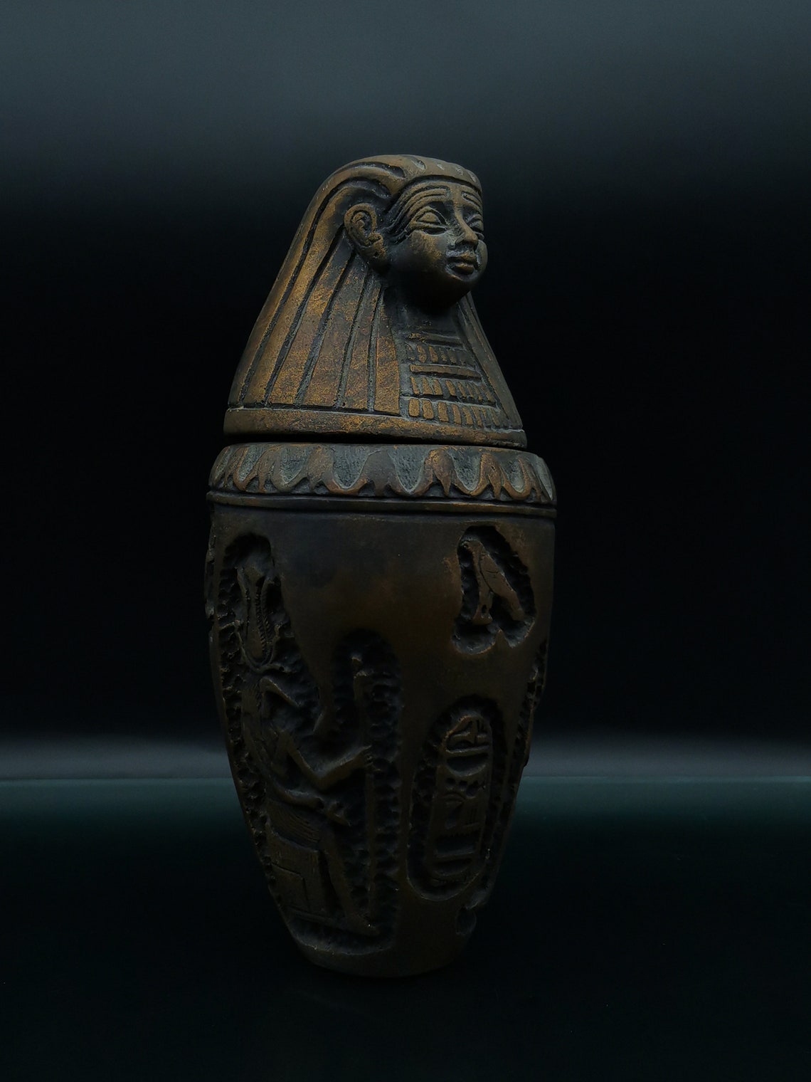 Vintage Ancient Egyptian Imsety canopic large jar son of | Etsy