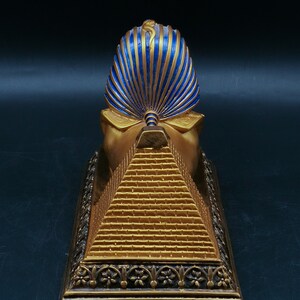 Statue of Egyptian Art Hand Painted Sphinx Pyramid Heavy Made in Egypt ...
