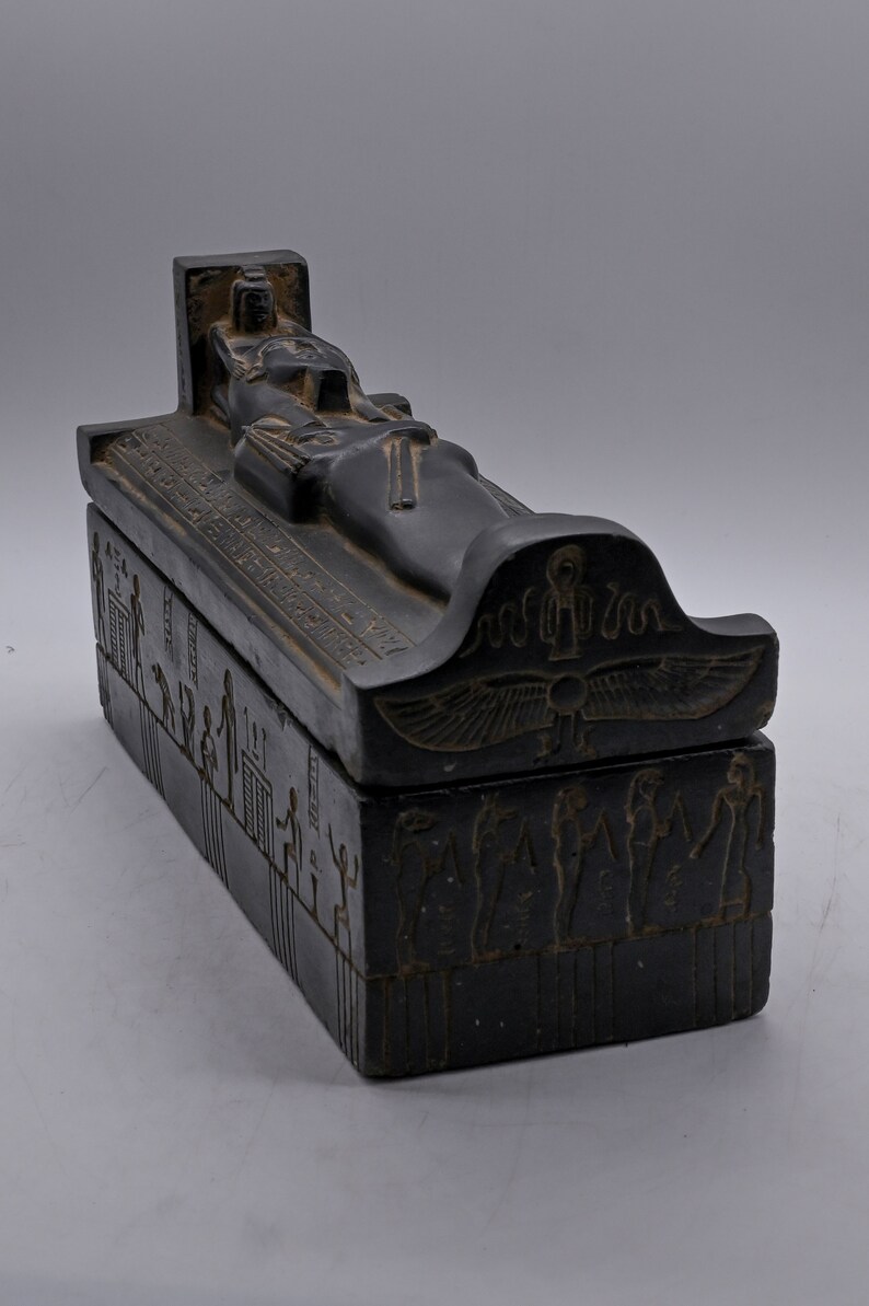 Unique Box Mummy Inside a Coffin Pharaonic Inscriptions Painted ...