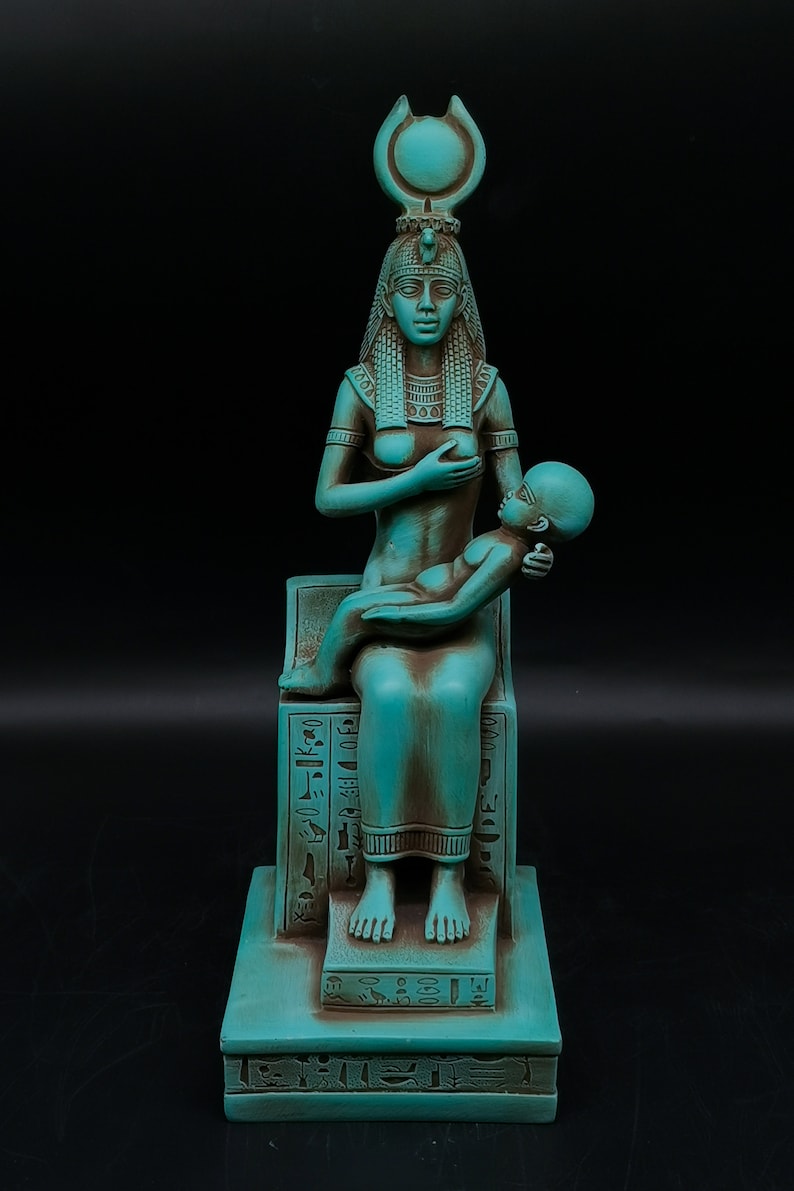 Unique Statue of Goddess Isis Breastfeeding Baby Horus Large - Etsy