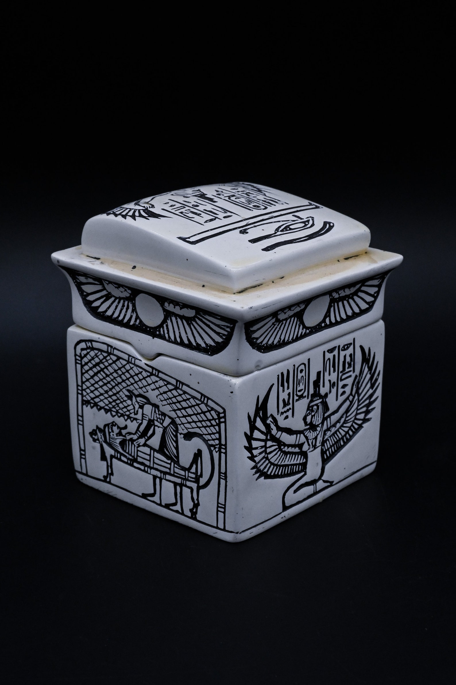 Canopic Box Jars 4 Art Pharaonic Carved Inscriptions Stone - Etsy