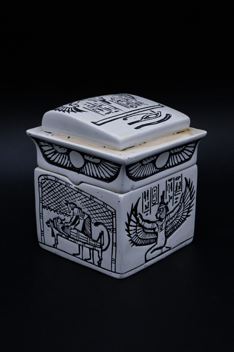 Canopic Box Jars 4 Art Pharaonic Carved Inscriptions Stone - Etsy