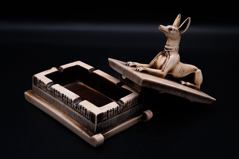 Unique Egyptian Art Box HIEROGLYPHICS Anubis God of the Dead | Etsy