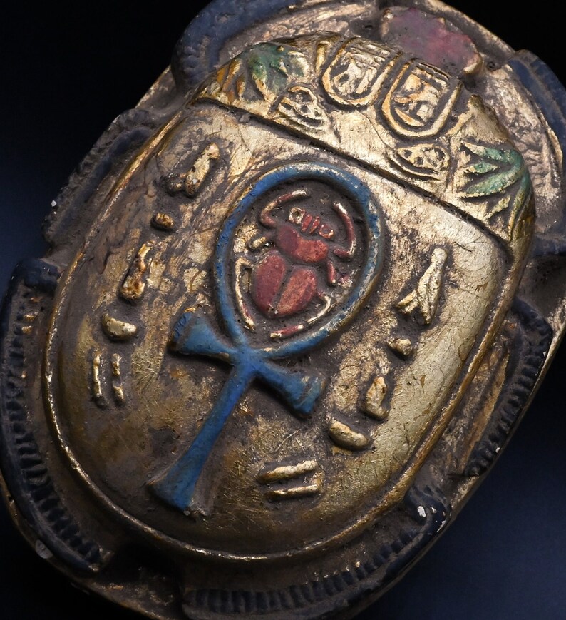 Unique Egyptian Art Scarab Amulet Beetle 2 Color Style Large - Etsy