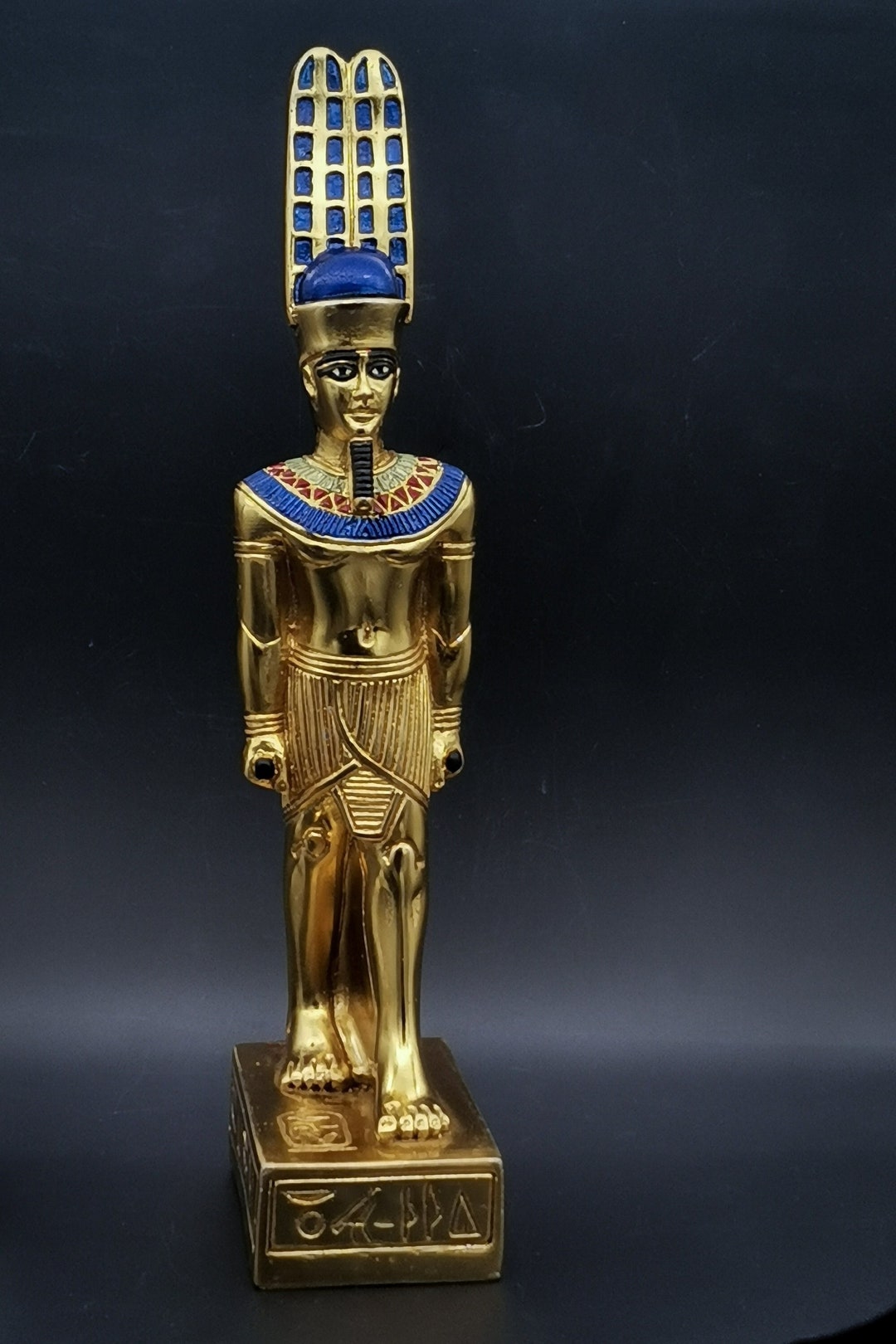Unique Statue of Egyptian Art Amun Ra Gold Leaf Made in Egypt - Etsy